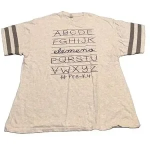 Varsity | Tops | Prek 4 Teacher Alphabet T Shirt Xl Gray Varsity Sleeve ...